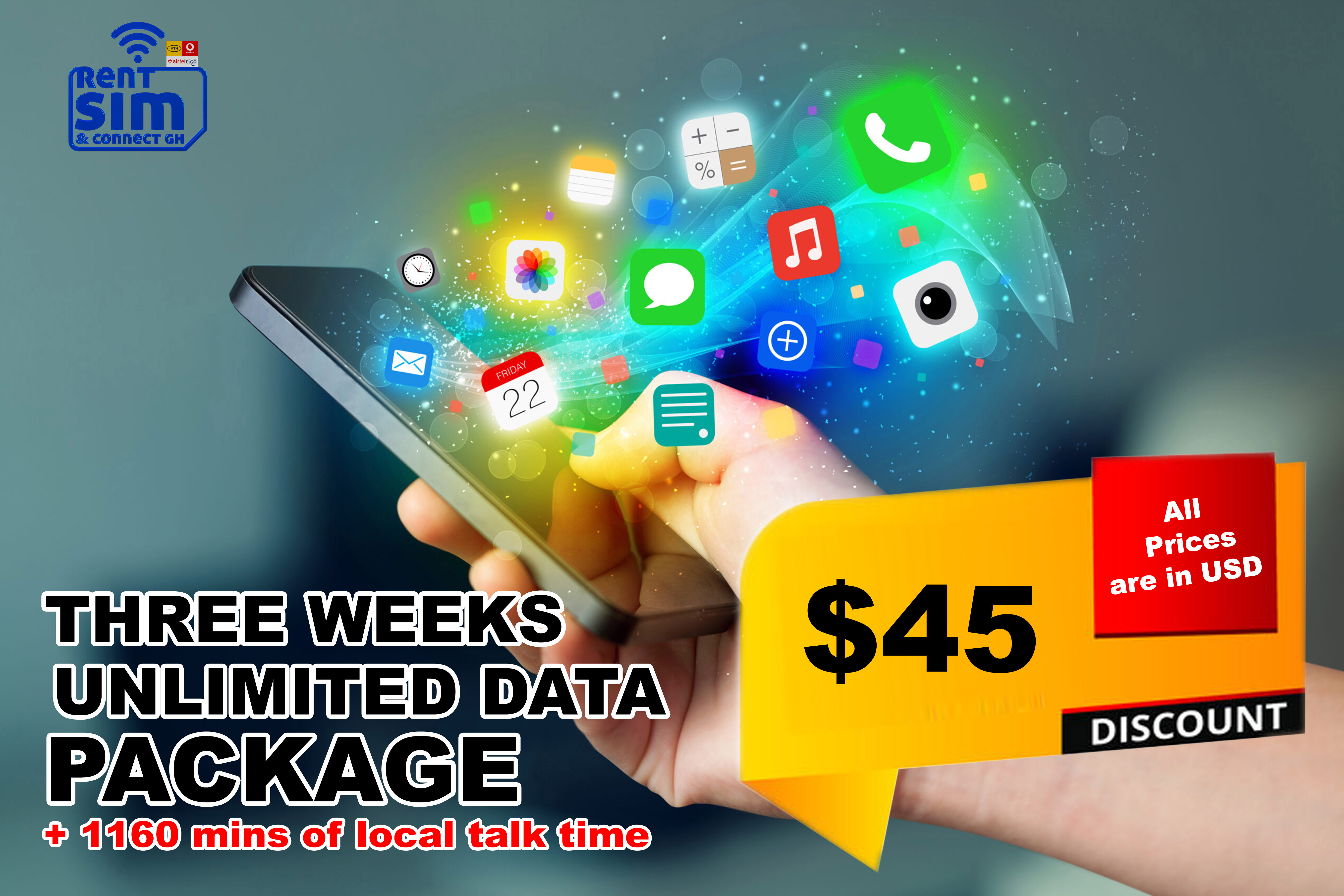 Rent SIM Card while in Ghana - Unlimited Internet & Calls - RentSimConnect